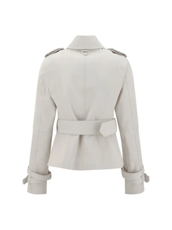 Burberry Belted Waist Zipped Trench Coat