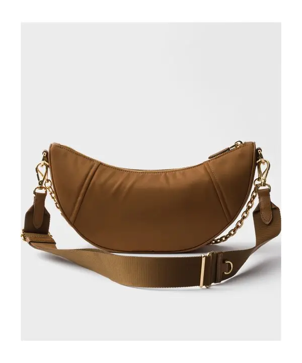 Prada Re-nylon Demi-lune Shoulder Bag - Brown