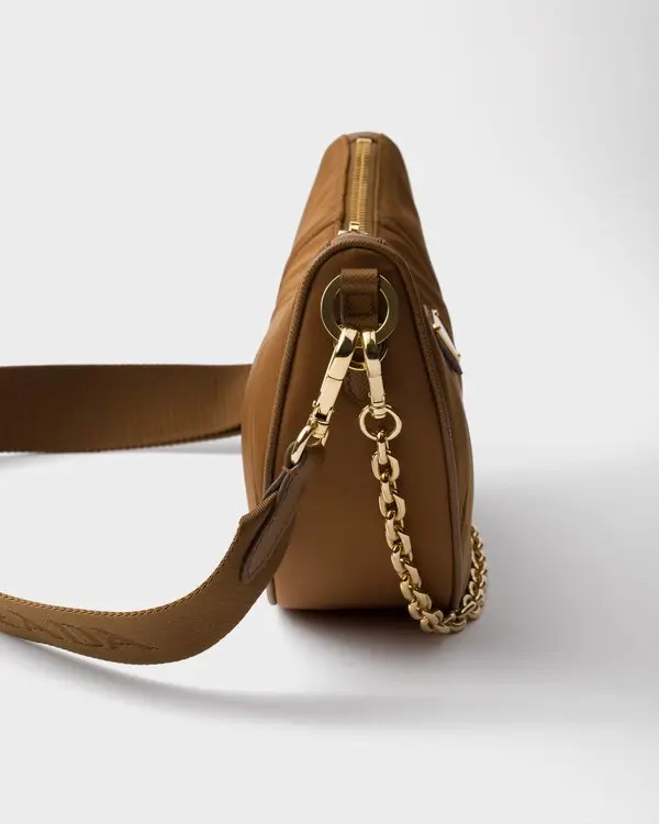 Prada Re-nylon Demi-lune Shoulder Bag - Brown