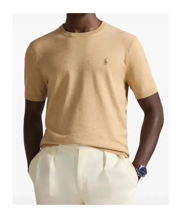 Polo Ralph Lauren Embroidered Crew-neck Short-sleeve T-shirt - Beige