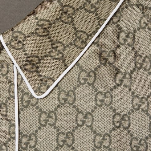 Gucci Monogrammed Silk Shirt Dress