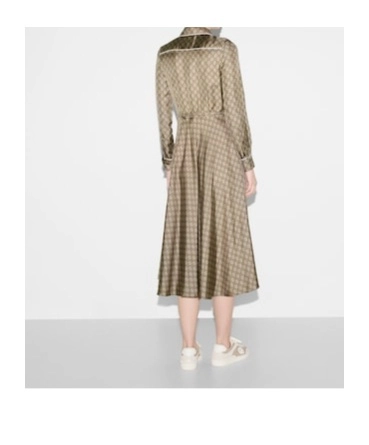 Gucci Monogrammed Silk Shirt Dress
