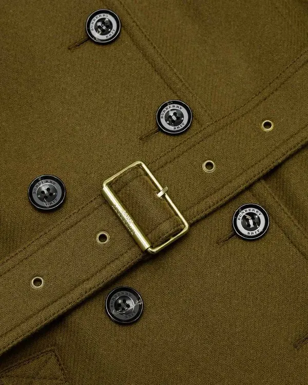 Burberry Double-breasted Coat With Belt And Logo Detail - Brown