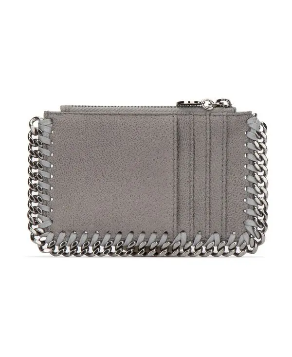 Stella McCartney Falabella Zipped Chained Card Holder - Gray