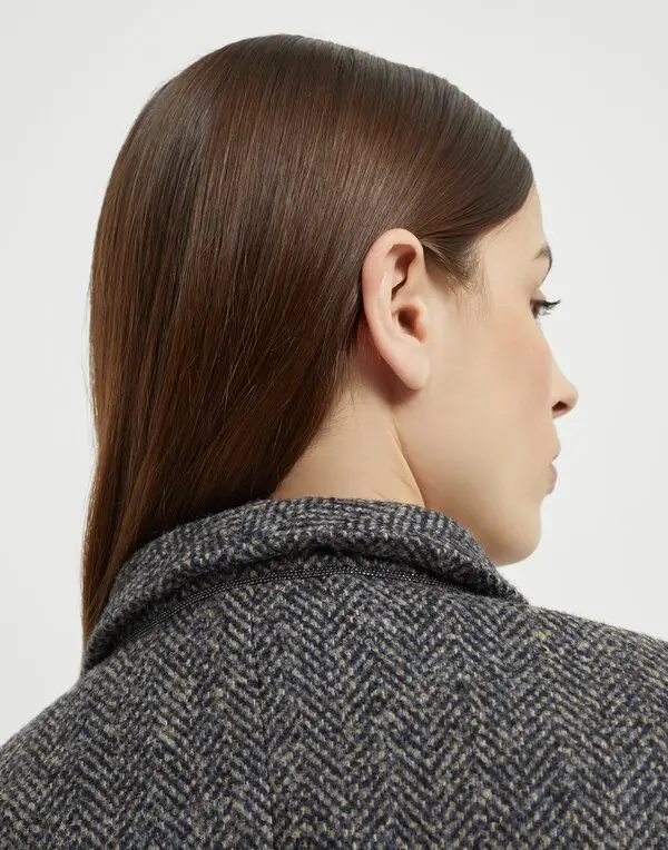 Brunello Cucinelli Herringbone Patterned Belted Jacket