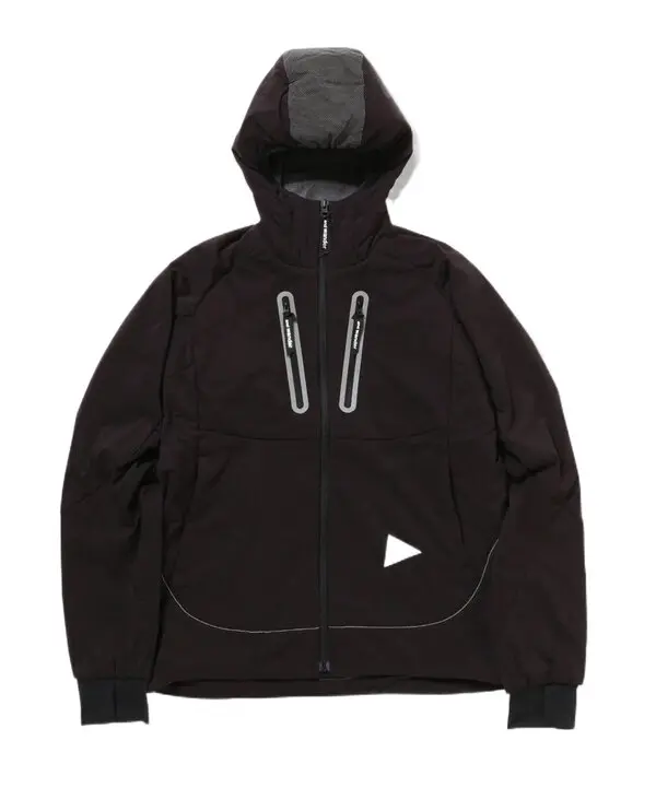 AND WANDER Hooded Casual Jacket - Black