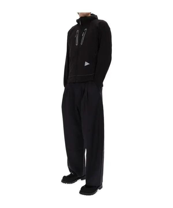 AND WANDER Hooded Casual Jacket - Black