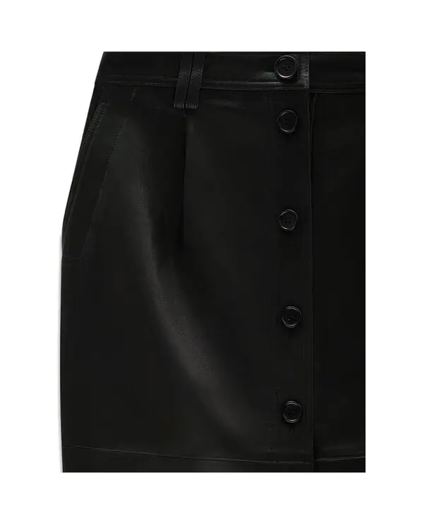 ANINE BING Leather Button-front Skirt