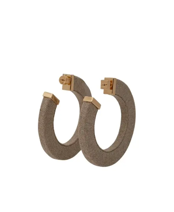 Jacquemus Large Fabric Hoop Earrings - Yellow