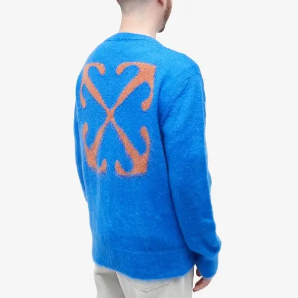 Off-White Arrows Intarsia Crew Neck Jumper - Blue