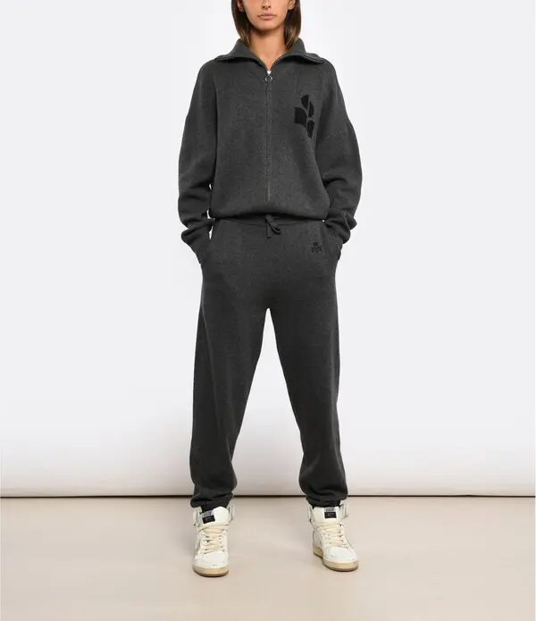 Isabel Marant Étoile Kira Mélange-effect Knitted Track Pants