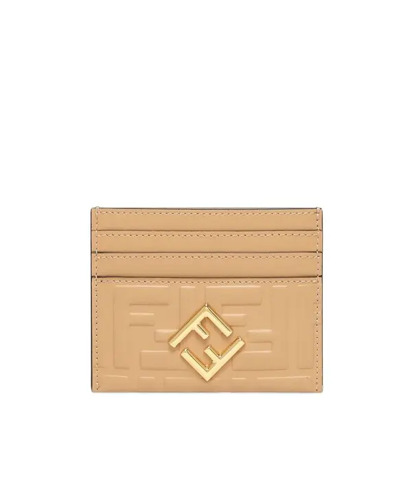 Fendi Ff Diamonds Card Case - Light Brown