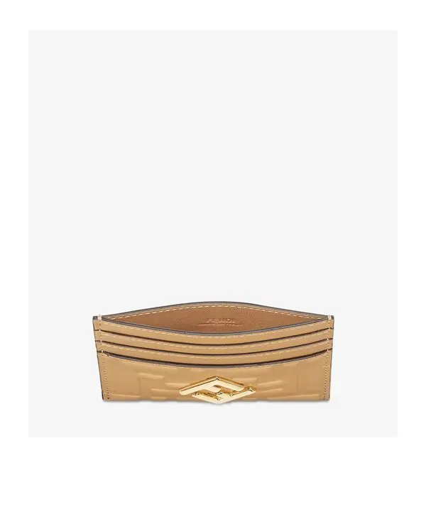 Fendi Ff Diamonds Card Case - Light Brown
