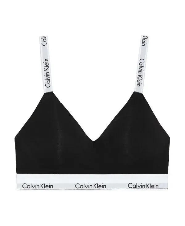 Calvin Klein Cotton Light-lined Bra - Black