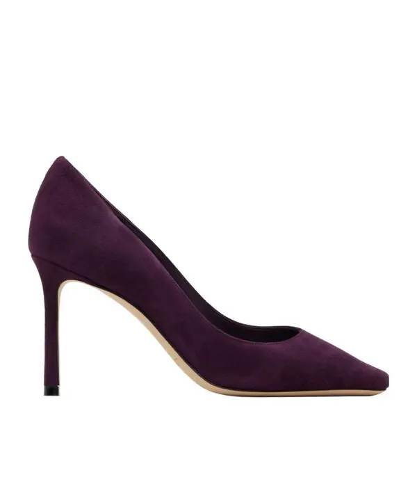 JIMMY CHOO Romy 85 Suede Pointed Toe High Heel Pumps - Black