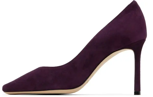 JIMMY CHOO Romy 85 Suede Pointed Toe High Heel Pumps - Black
