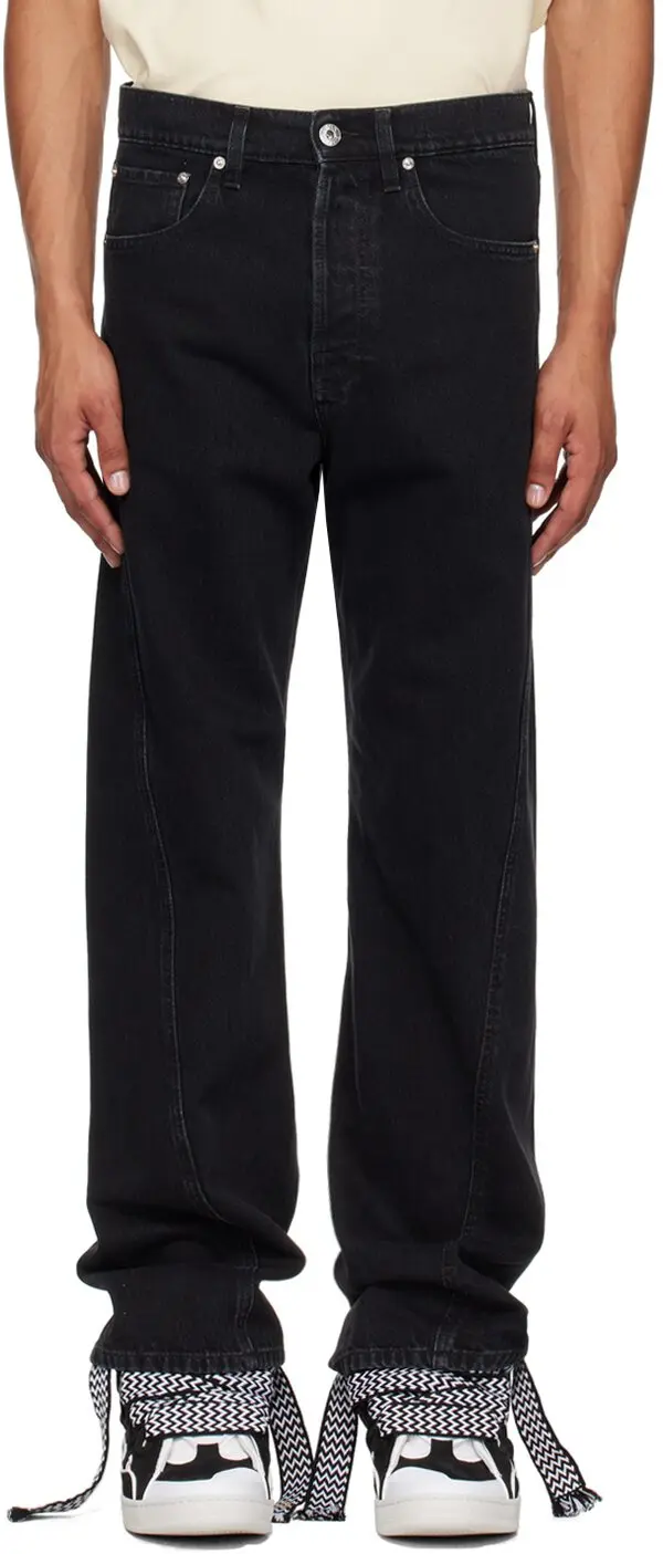 LANVIN Mid-rise Twisted Jeans - Black