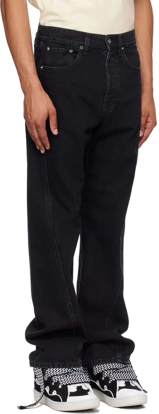 LANVIN Mid-rise Twisted Jeans - Black