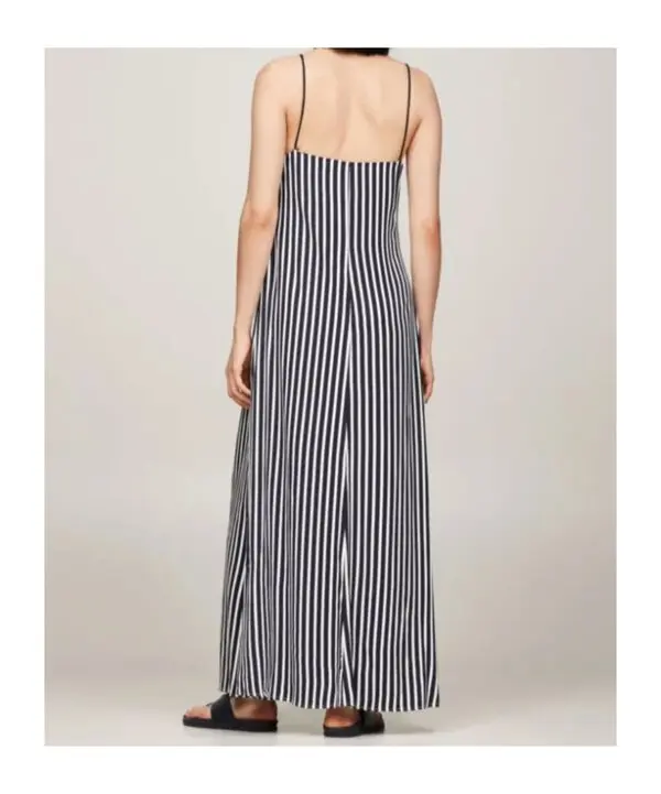 Tommy Hilfiger Sleeveless Striped Maxi Dress - Black