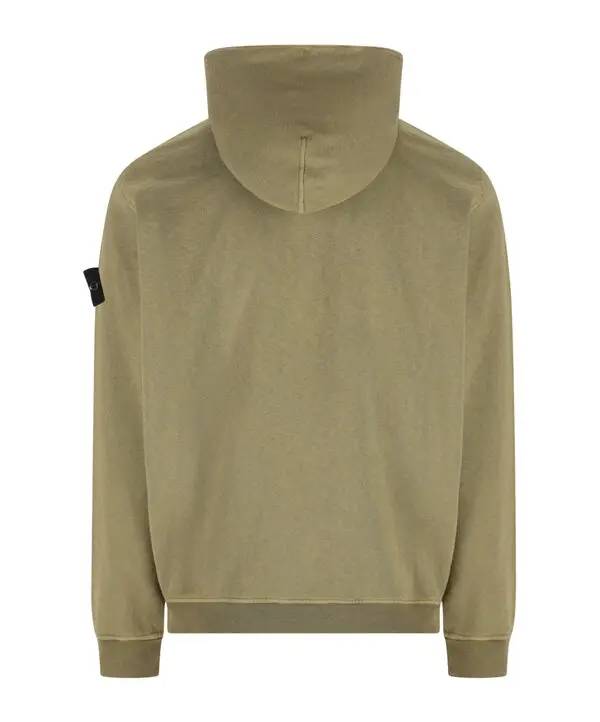 Stone Island Logo Patch Zip-up Hooded Jacket