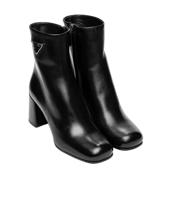 Prada Logo High-heeled Ankle Boots