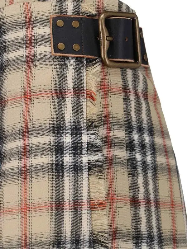 Burberry Checked Frayed-edge Mini Kilt