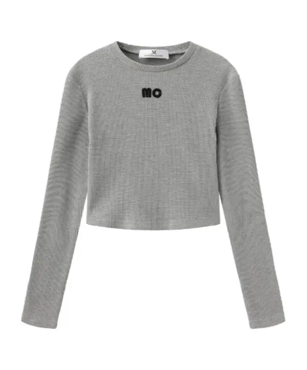 Marissa Chiara Long Sleeve Cropped T-shirt With Embroidered Logo