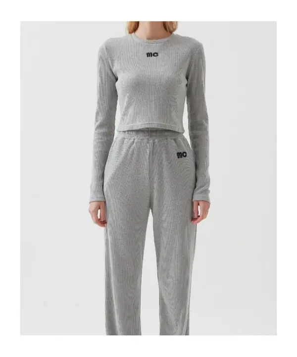 Marissa Chiara Long Sleeve Cropped T-shirt With Embroidered Logo