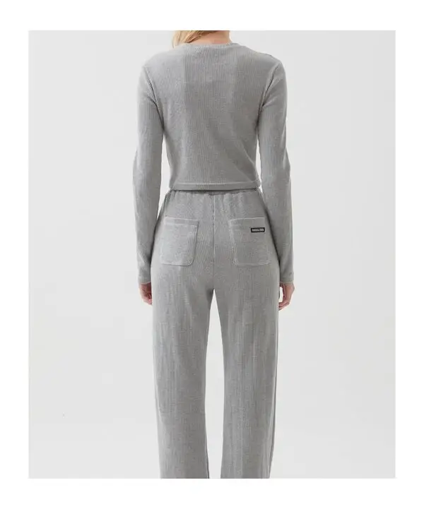 Marissa Chiara Long Sleeve Cropped T-shirt With Embroidered Logo