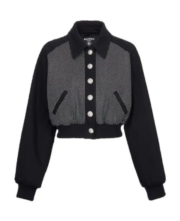 Balmain Embellished Cropped Jacket With Lion Snaps