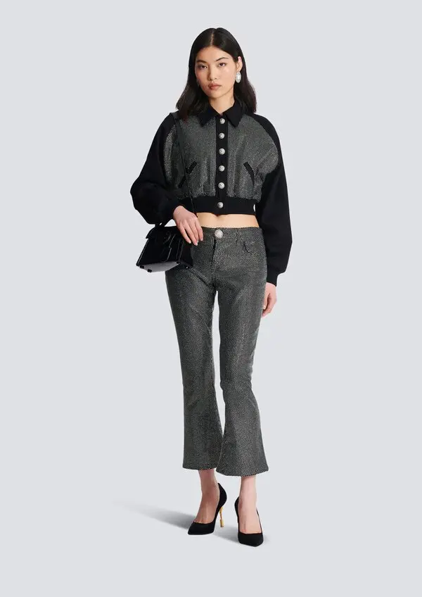 Balmain Embellished Cropped Jacket With Lion Snaps