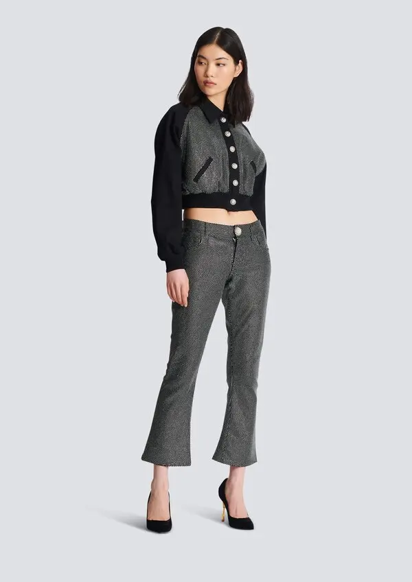 Balmain Embellished Cropped Jacket With Lion Snaps