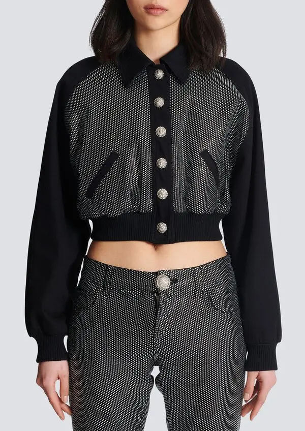 Balmain Embellished Cropped Jacket With Lion Snaps