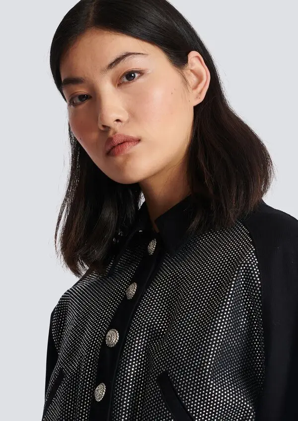 Balmain Embellished Cropped Jacket With Lion Snaps