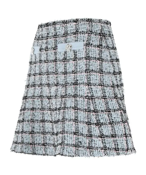 SELF-PORTRAIT Checked Mini Skirt