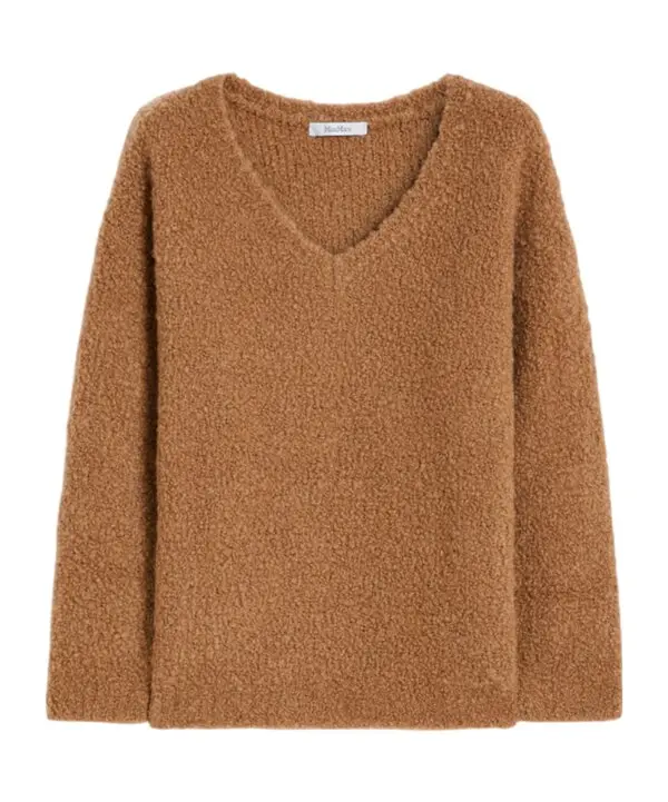 Max Mara Pantera V-neck Long-sleeve Jumper - Camel