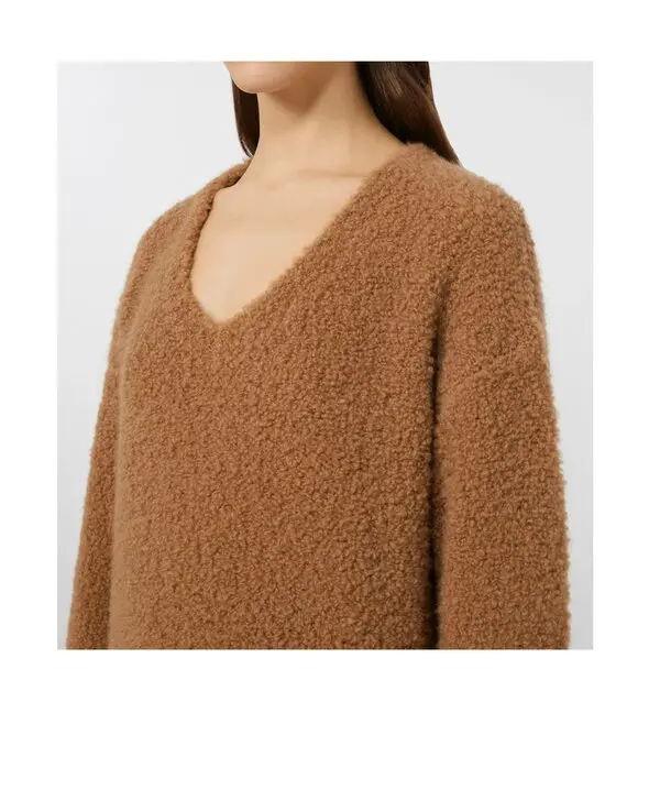 Max Mara Pantera V-neck Long-sleeve Jumper - Camel