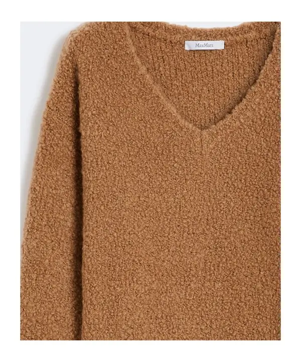 Max Mara Pantera V-neck Long-sleeve Jumper - Camel