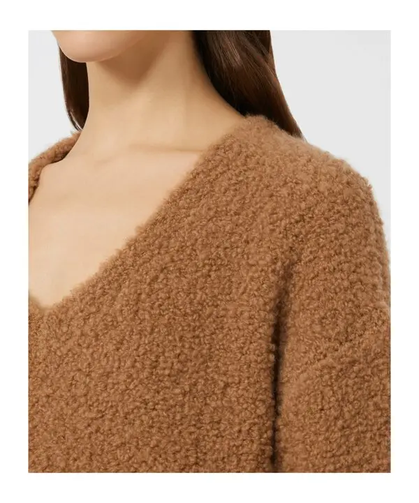 Max Mara Pantera V-neck Long-sleeve Jumper - Camel