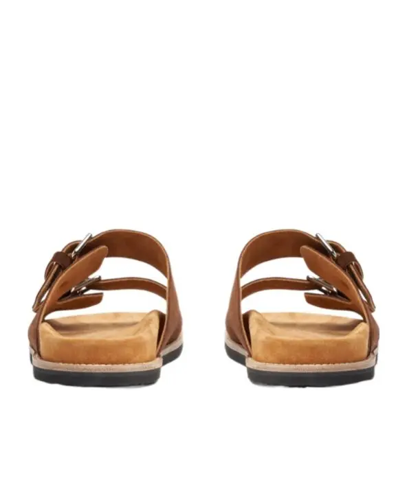 SCAROSSO Enea Buckled Slip-on Sandals - Brown