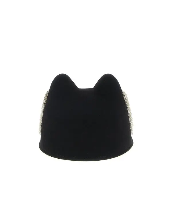 MAISON MICHEL Crystal-embellished Jamie Hat - Black