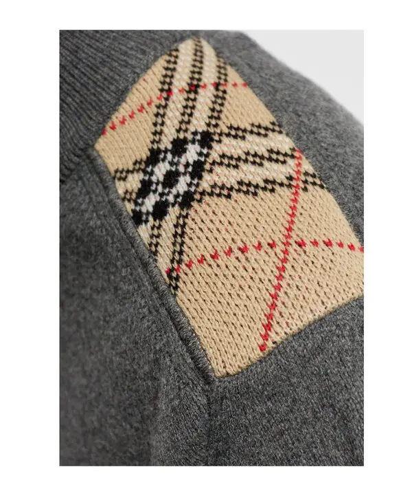 Burberry Checked-detail Zip-up Cardigan