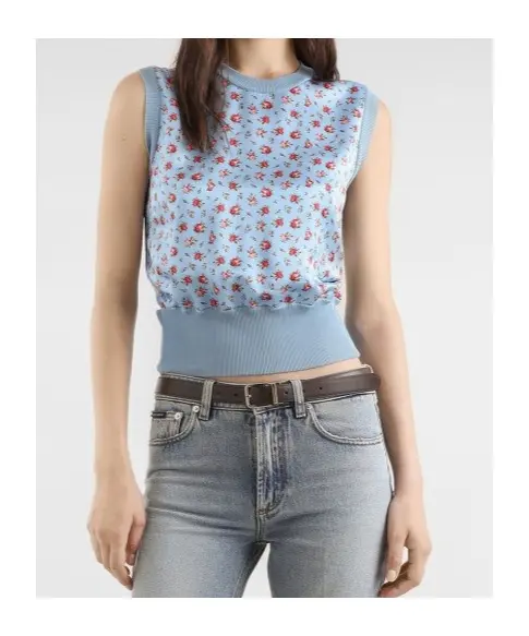 Dolce & Gabbana Sleeveless Floral Knit Top
