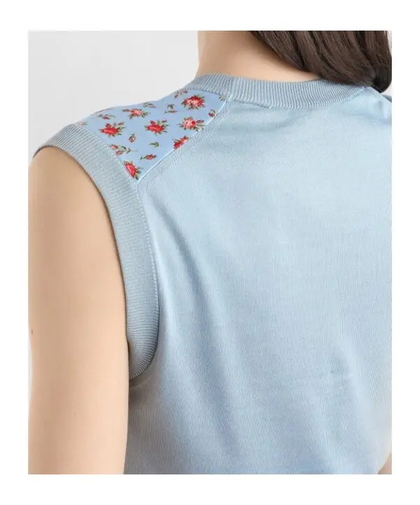 Dolce & Gabbana Sleeveless Floral Knit Top