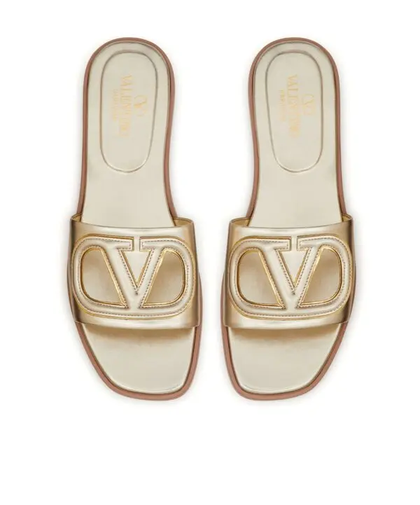Valentino Garavani Vlogo Slide Sandals - Nude