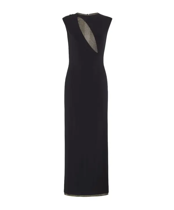 Fendi Cut-out Detailed Sleeveless Midi Dress - Black