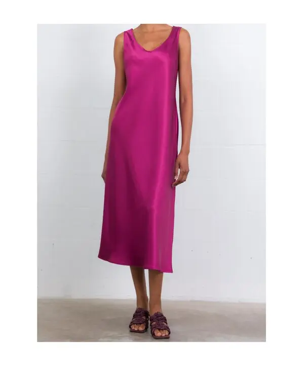 Max Mara Sleeveless V-neck Pleated Midi Dress