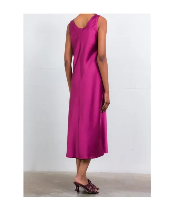 Max Mara Sleeveless V-neck Pleated Midi Dress