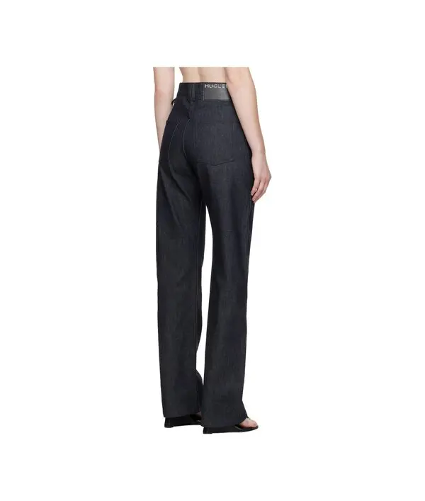 MUGLER Lace-up Straight Jeans