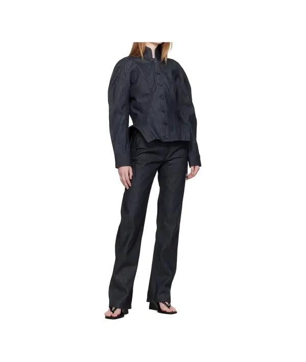 MUGLER Lace-up Straight Jeans